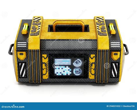 Sci Fi Treasure Chest Isolated On White Background 3d Illustration