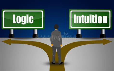 Choosing Between Logic Or Intuition Stock Illustration Illustration