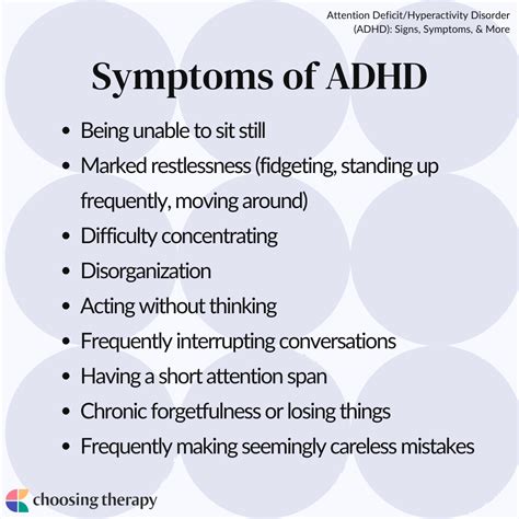 Attention Deficithyperactivity Disorder Adhd Signs Symptoms