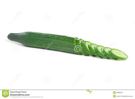 Ponga Verde El Pepino Cortado Aislado En El Fondo Blanco Foto De