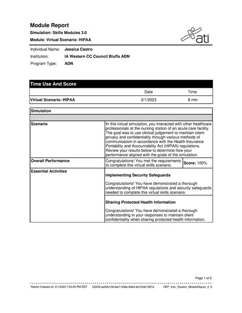 report 14 ati stimulation module module report simulation skills