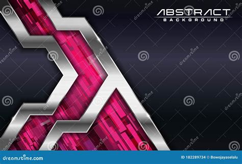 Modern Technology Background With Shinny Futuristic Pink Red Light