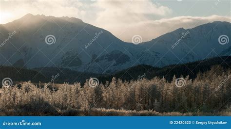 The Chilkat Valley Under A Covering Of Snow Stock Image Image Of