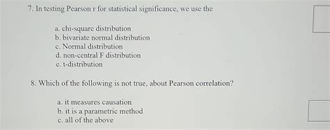Solved In Testing Pearson R For Statistical Significance Chegg