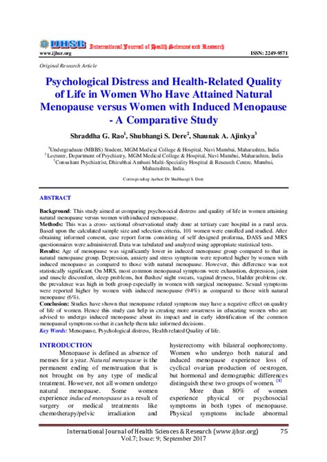 Pdf Psychological Distress And Health Related Quality Of Life In