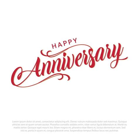Happy Anniversary Lettering Vector Illustration In 2025 Happy