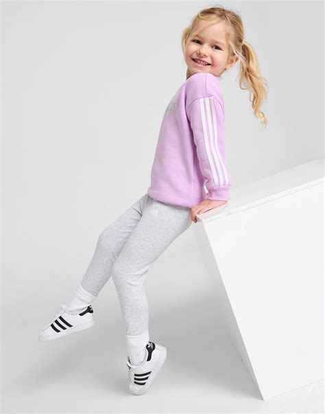 Adidas Girls Linear Crew Tracksuit Infant Em Roxo Jd Sports