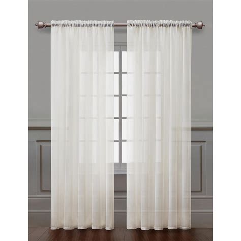 Vcny Home Villa 2 Piece Rod Pocket Sheer Curtain Panel Set Overstock