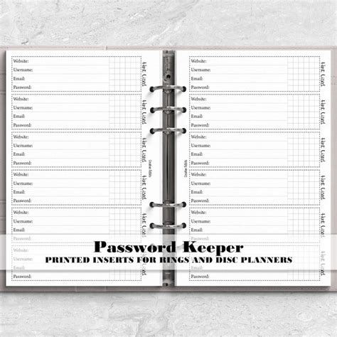 Refillable Password Book Etsy
