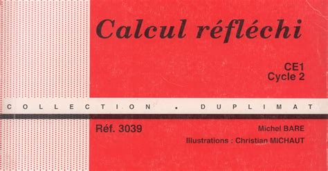 Manuels Anciens Bare Calcul Réfléchi Calcul Rapide Ce1 1994
