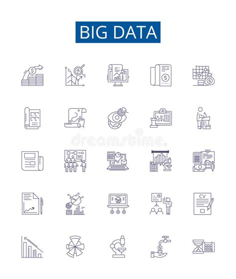 Big Data Line Icons Signs Set Design Collection Of Analytics Storage