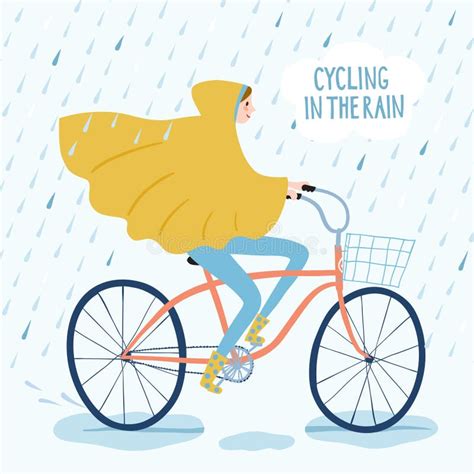 Radfahrer Im Regen Stock Illustrationen Vektoren Kliparts 42 Stock Illustrationen