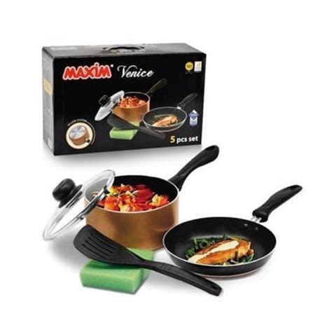 Panci Maxim Venice Set 5 PCS Peralatan Masak Frypan Spatula Sponge