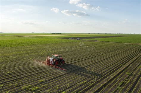 Spraying Pesticides At Soy Bean Fields Stock Image Image Of