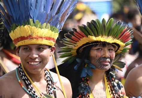 Indigenous People March In Brazil To Demand Land Demarcation