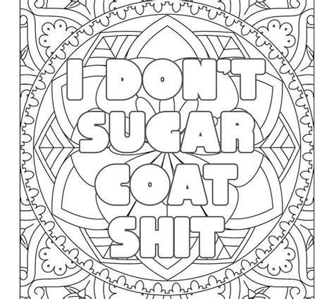 Printable Adult Coloring Pages Swear Words