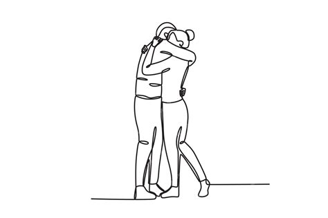Premium Vector A Couple Embraced Warmly National Hugging Day Oneline