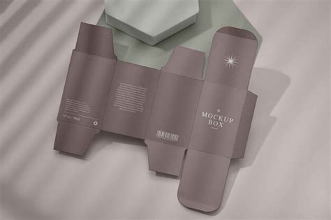 Free Psd Unfolded Cardboard Rectangle Box Mock Up