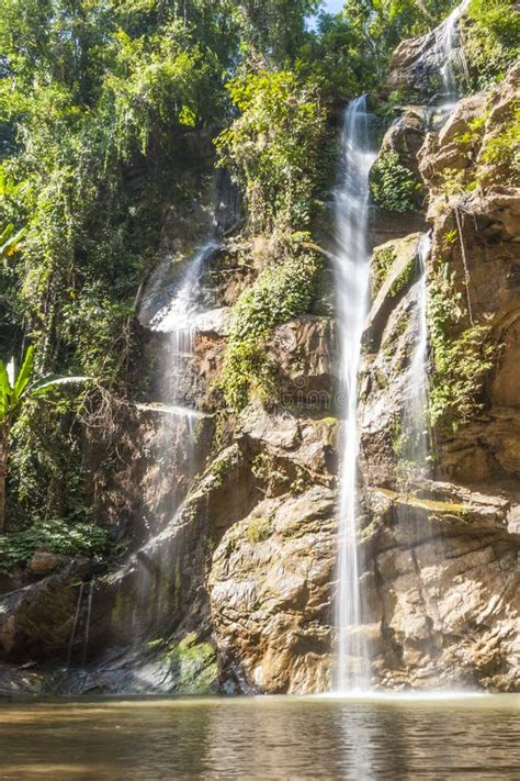 Waterfall At Mae Sa Waterfall National Park Stock Image Image Of