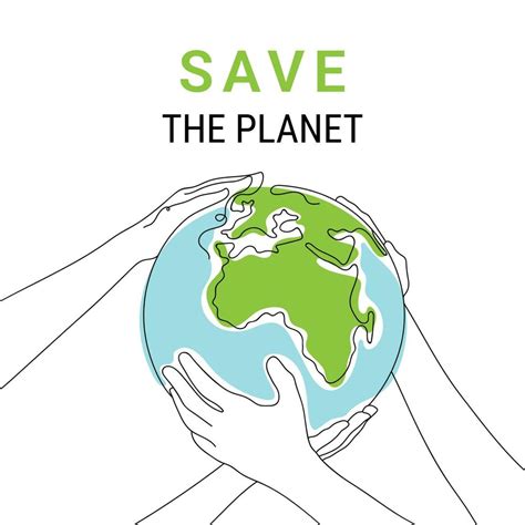 Illustration Linéaire De La Protection De Lenvironnement Mondial Une