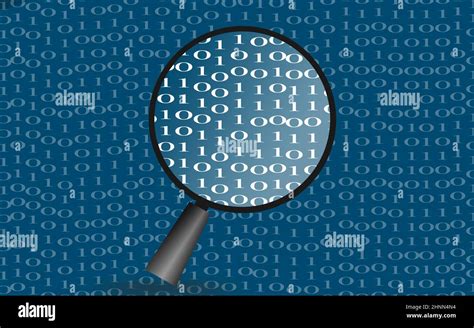 Binary Code With Magnifying Glass 3D Rendering Stock Photo Alamy