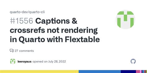 captions and crossrefs not rendering in quarto with flextable · issue