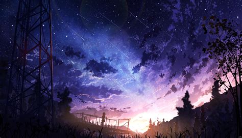 Download Sky Anime Sunrise Sky Anime 4k Ultra HD Wallpaper by 画师JW