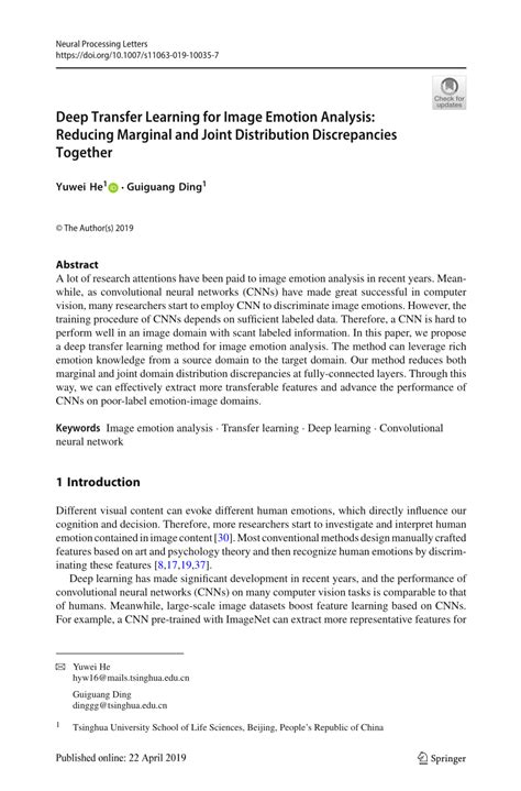 Pdf Deep Transfer Learning For Image Emotion Analysis Reducing