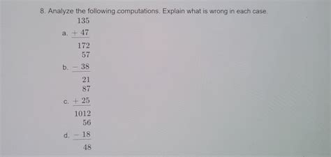 Solved 8 Analyze The Following Computations Explain What