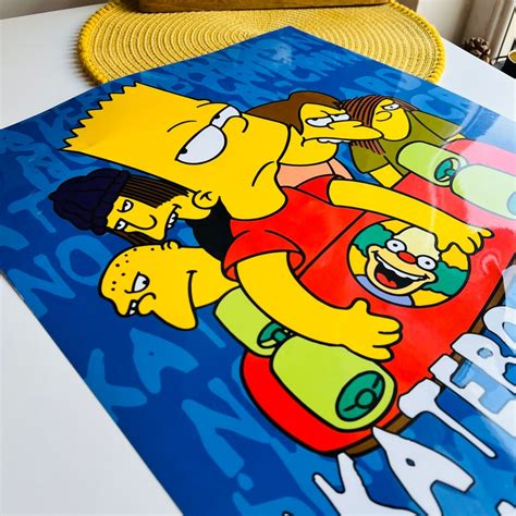 Bart Simpson Skateboarding Poster Print The Simpsons Official Etsy