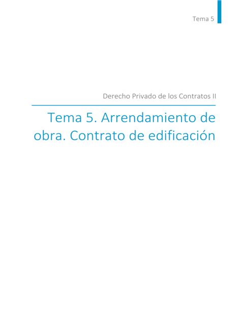 Full 6678 Tema 5 Arrendamiento De Obra Contrato De Edificación Esl Es Pdf Edificio