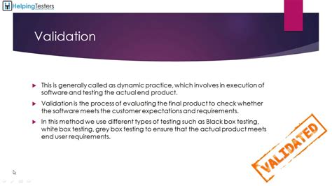 Verfication Vs Validation Software Testing Tutorial 3 Youtube