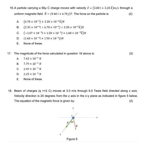 Solved 16 A Particle Carrying A 50 Mu Mathrm C