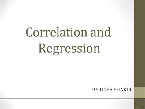 Lecture 13 Regression And Correlationppt