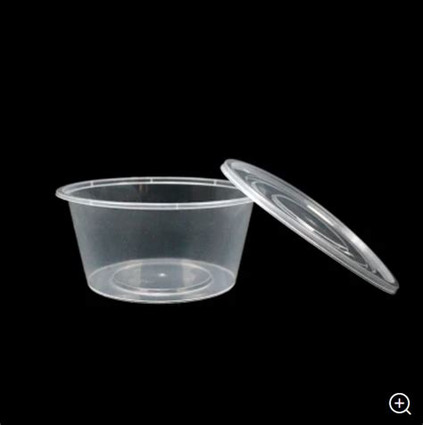 Pcs Ml Transparent Round Disposable Take Away PP Plastic Food Container For Dessert Fast