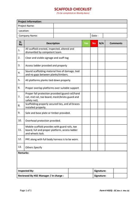 Electrical Installations Inspection Checklist Form Hseq Eiic Rev 7docx