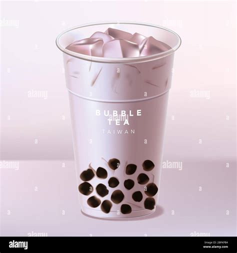 Vector Taiwán té de Taro con burbujas picadas o té con leche Imagen