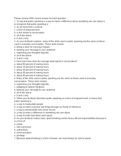 Mcq C Chi Mcq Please Choose One Correct Answer For Each Question