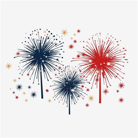 Fireworks Vector Flat Minimalistic Isolated Illustration Stock Vector