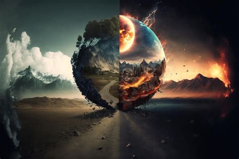 Premium Photo Somewhere Two Worlds Collide With Each Other