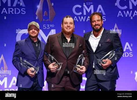 Robert Williford Luke Combs Wyatt Durrette At The 53rd Annual Country Music Association Awards