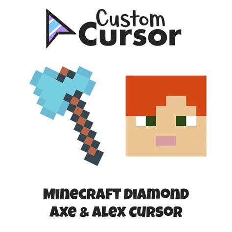 Minecraft Diamond Axe And Alex Cursor Custom Cursor
