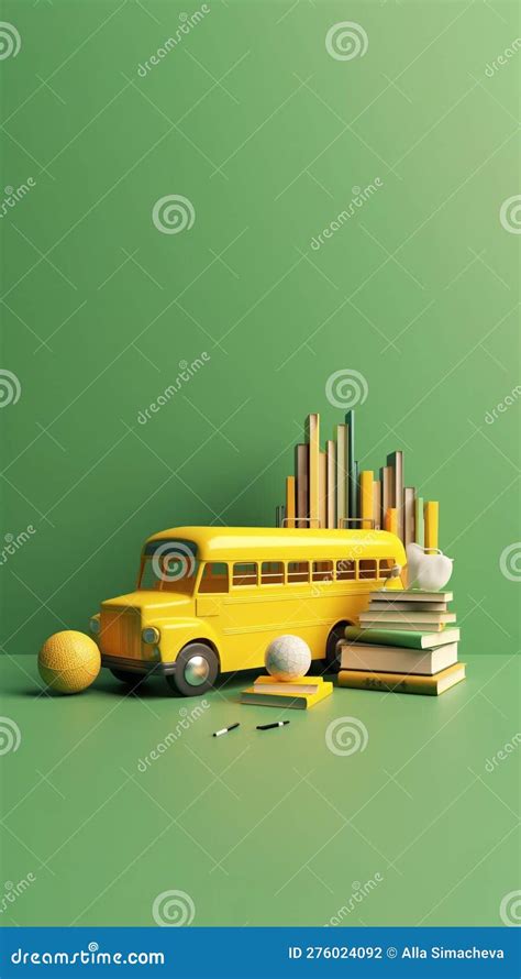 Generative Ai Back To School Concept School Supplies And Table Clock