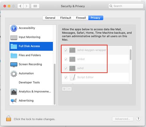 Macos Iterm Has Full Disk Access But Ls Operation Not Permitted On Remote System Ask