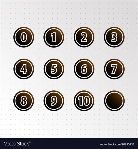 Set Circle Numbers Icon Royalty Free Vector Image