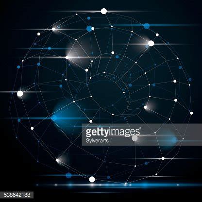 Abstract Asymmetric Vector Monochrome Object With Black Lines Mesh