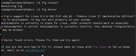 Autocomplete Problems On Fedora Issue Withfig Fig Github