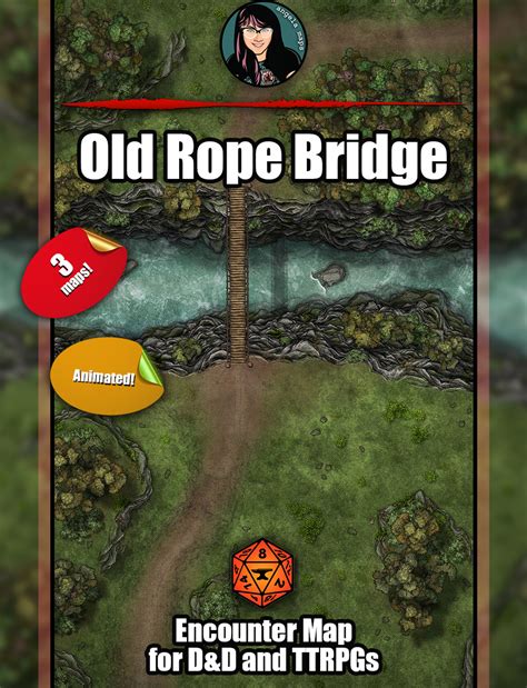 Old Rope Bridge Animated Battle Map Pack With Foundry Vtt Spooky