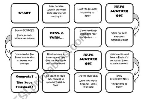 Upper Intermediate Conversation Game Esl Worksheet By Pganzer