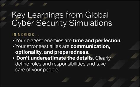 Sygnias Key Learnings From Global Cybersecurity Simulations David Lancaster Posted On The